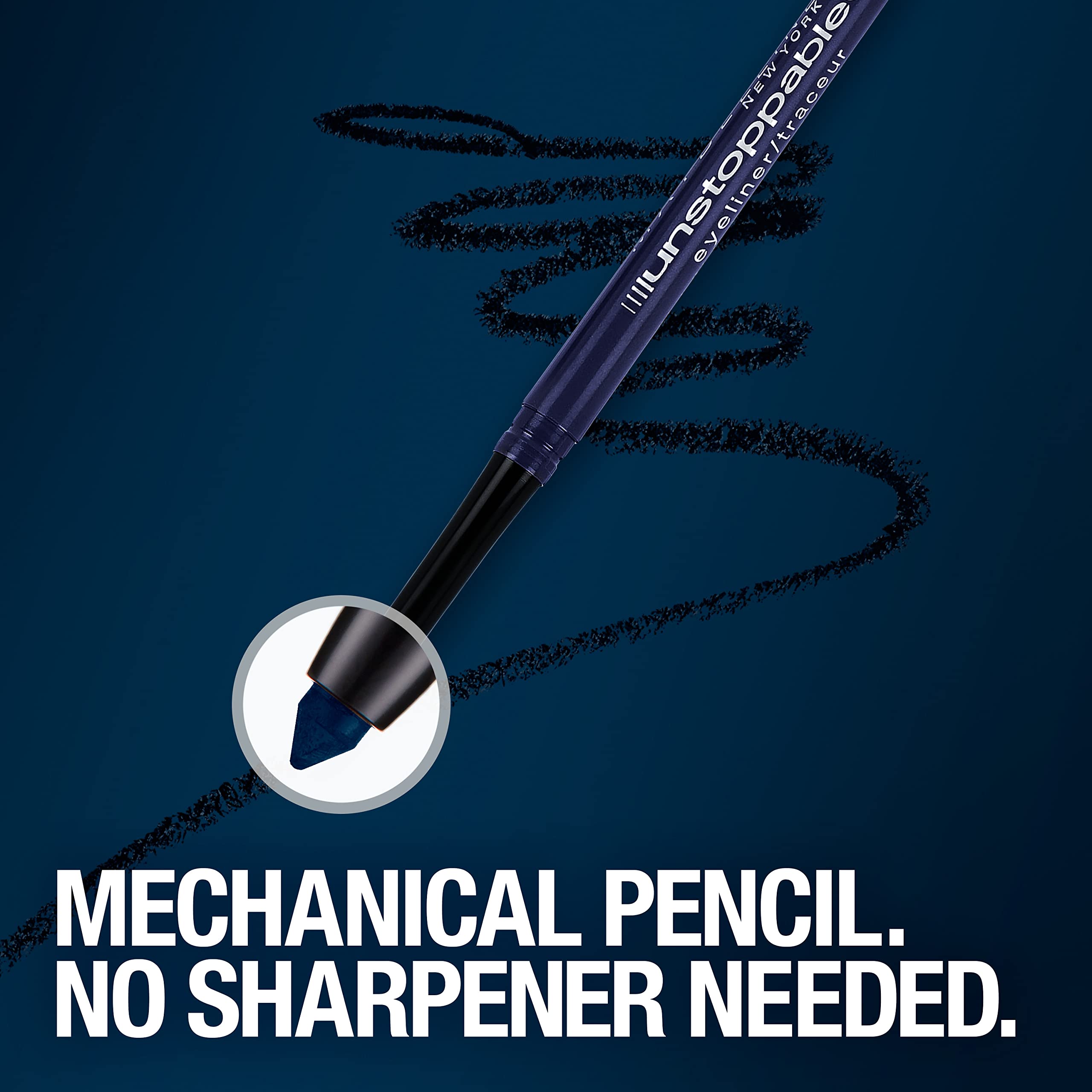 MAYBELLINE Unstoppable® Mechanical Eyeliner Pencil, Easy to Apply, Smooth Glide, Up to 24 Hour Wear Sapphire 0.02 oz