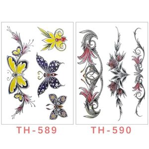 Aivoch 8 Sheets Belly Tattoos Stickers Temporary Fun Waist Cover Scar Female Tattoo Waterproof for Female Women and Girls