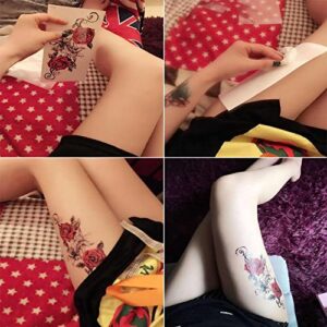 Aivoch 8 Sheets Belly Tattoos Stickers Temporary Fun Waist Cover Scar Female Tattoo Waterproof for Female Women and Girls