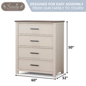 Sorelle Furniture Westley Baby Dresser – Dresser for Nursery, Kids Bedroom Furniture, Baby Dresser Drawers, Storage for Child’s Room with Drawers, Nursery Furniture for Infant-Chocolate Bisque