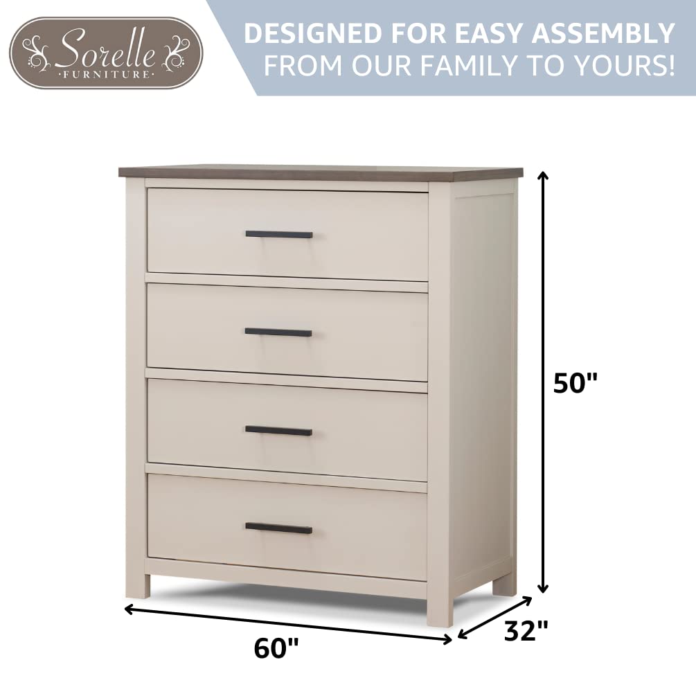 Sorelle Furniture Westley Baby Dresser – Dresser for Nursery, Kids Bedroom Furniture, Baby Dresser Drawers, Storage for Child’s Room with Drawers, Nursery Furniture for Infant-Chocolate Bisque