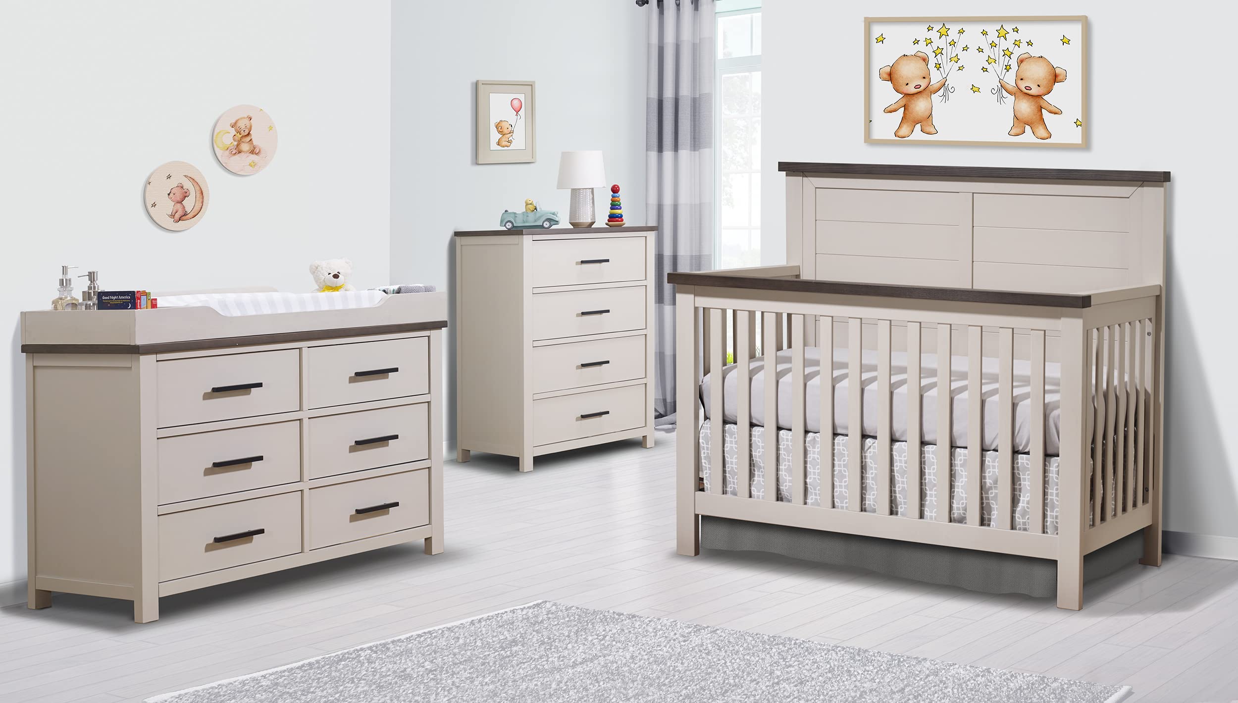 Sorelle Furniture Westley Baby Dresser – Dresser for Nursery, Kids Bedroom Furniture, Baby Dresser Drawers, Storage for Child’s Room with Drawers, Nursery Furniture for Infant-Chocolate Bisque