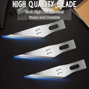 Jetmore 60 Pack Exacto Knife Blades 11, Craft Knife Blades Replacement, Exacto Blades 11, Hobby Knife Blades Refills for Art, Craft, Scrapbooking, Cutting, Carving