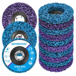 10 pack strip discs stripping wheel 4 inch for angle grinder clean and remove paint coating rust welds oxidation (4" x 5/8")