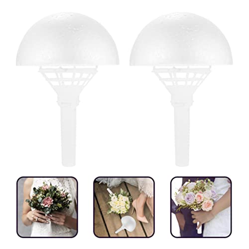 KESYOO 2 Sets Bouquet Material Bridal Bouquets for Bride Boquette Holders Wedding Bouquet Holder Bouquet of Flowers Wedding Foams Bouquet Holders White Cascade Plastic Wedding Flowers