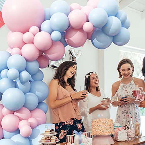 Blue Pink Balloon Arch Kit, 100PCS Pink Blue Garland Kit for Gender Reveal, Birthday Party Balloons mit 18" 12" Latex Balloons, Decoration for Boy Girl Baby Shower, Engagement, Bridal, Anniversary