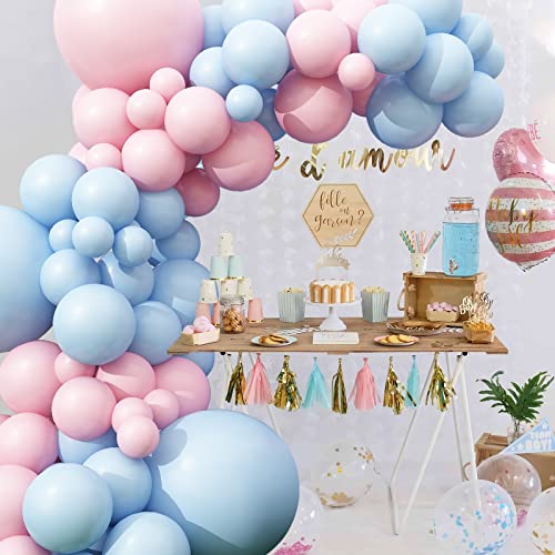 Blue Pink Balloon Arch Kit, 100PCS Pink Blue Garland Kit for Gender Reveal, Birthday Party Balloons mit 18" 12" Latex Balloons, Decoration for Boy Girl Baby Shower, Engagement, Bridal, Anniversary