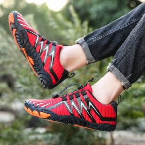 Men Women Outdoor Hiking Water Shoes Quick Dry Athletic Aqua Sport Shoes Barefoot Beach Pool Sneakers Red