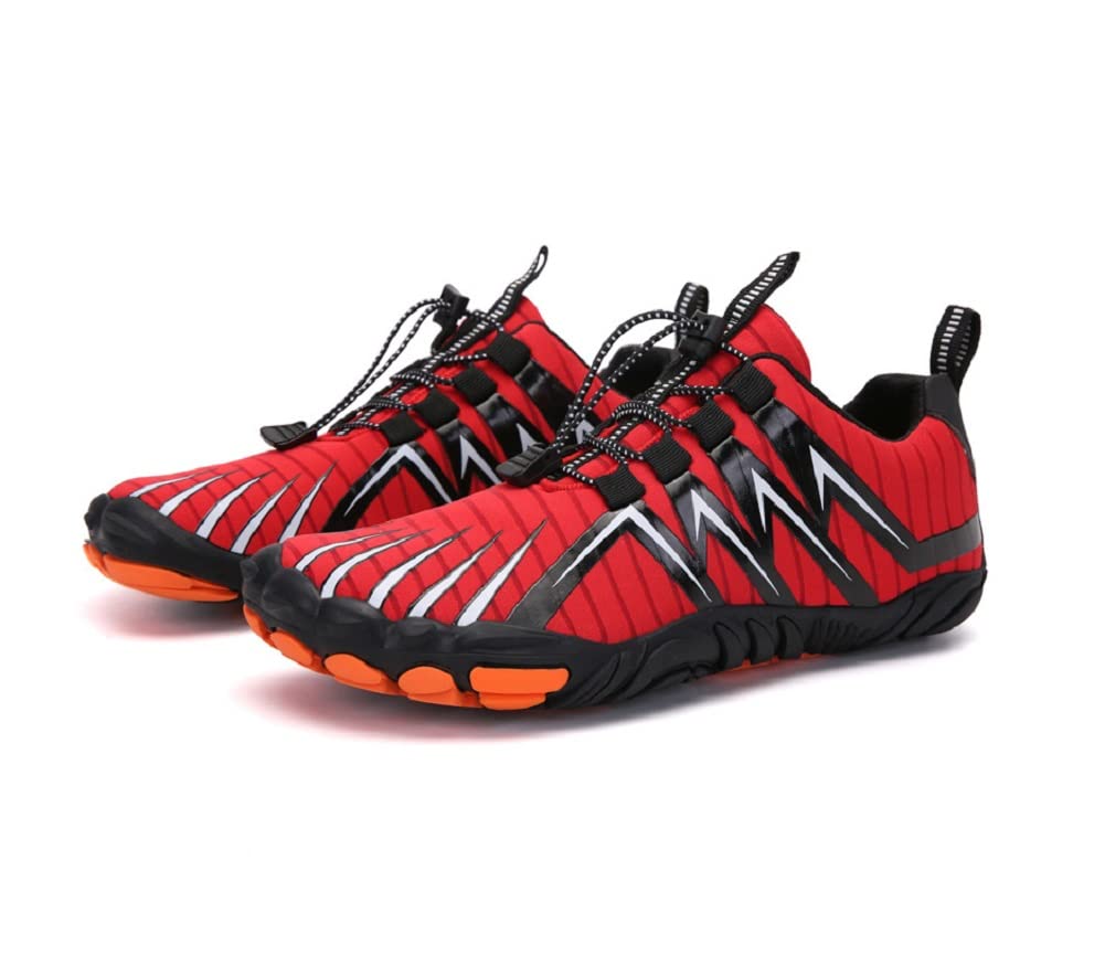 Men Women Outdoor Hiking Water Shoes Quick Dry Athletic Aqua Sport Shoes Barefoot Beach Pool Sneakers Red