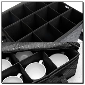 Mug Storage for Coffee and Tea Cups - 12 Pcs Mug Storage Box with Dividers - Multifunction China Storage Container for Dishes & Other Ceramicware by Farro