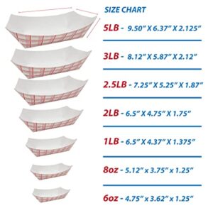 Disposable Paper Food Tray 250 Pack, 6 oz Red Checkered Paper Boats for Food, Heavy-Duty Food Trays for Carnivals, Fairs, Festivals, Picnics, Holds Nachos, Fries, Corn Dogs, Tenders, Condiments