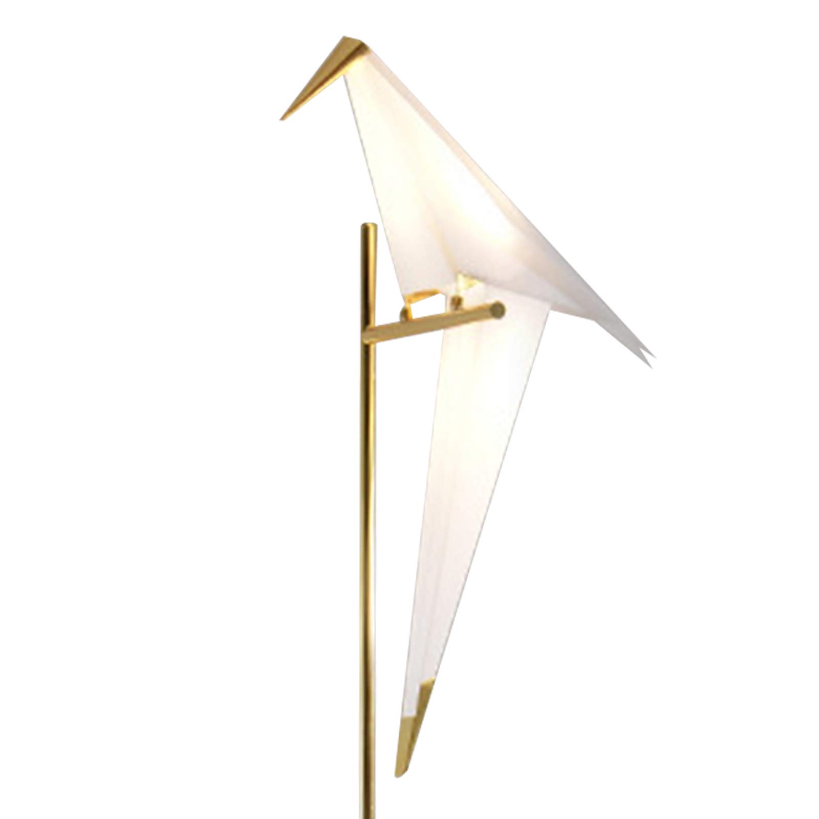 KOLHGNSE Origami Crane Bird Floor Lamp, 62-Inch Modern LED Floor Lamp Paper Crane Bird Standing Light Bird Floor Light Gold Metal Fixtures for Living Room Bedroom Dining Room Office