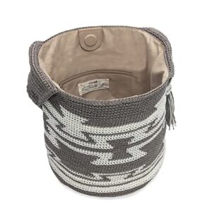 The Sak Back to Bali 120 Hobo in Crochet, Large Shoulder Purse with Single Strap, Earth Ragam