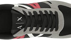 A | X ARMANI EXCHANGE Men's Retro Trainer Sneaker, Shark + Black, 10