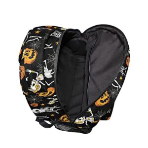 JIPONI Halloween Pumpkin Skull Skeleton Backpack For Women Men, Student School Bag Bookbag Travel Laptop Backpack Purse Daypack