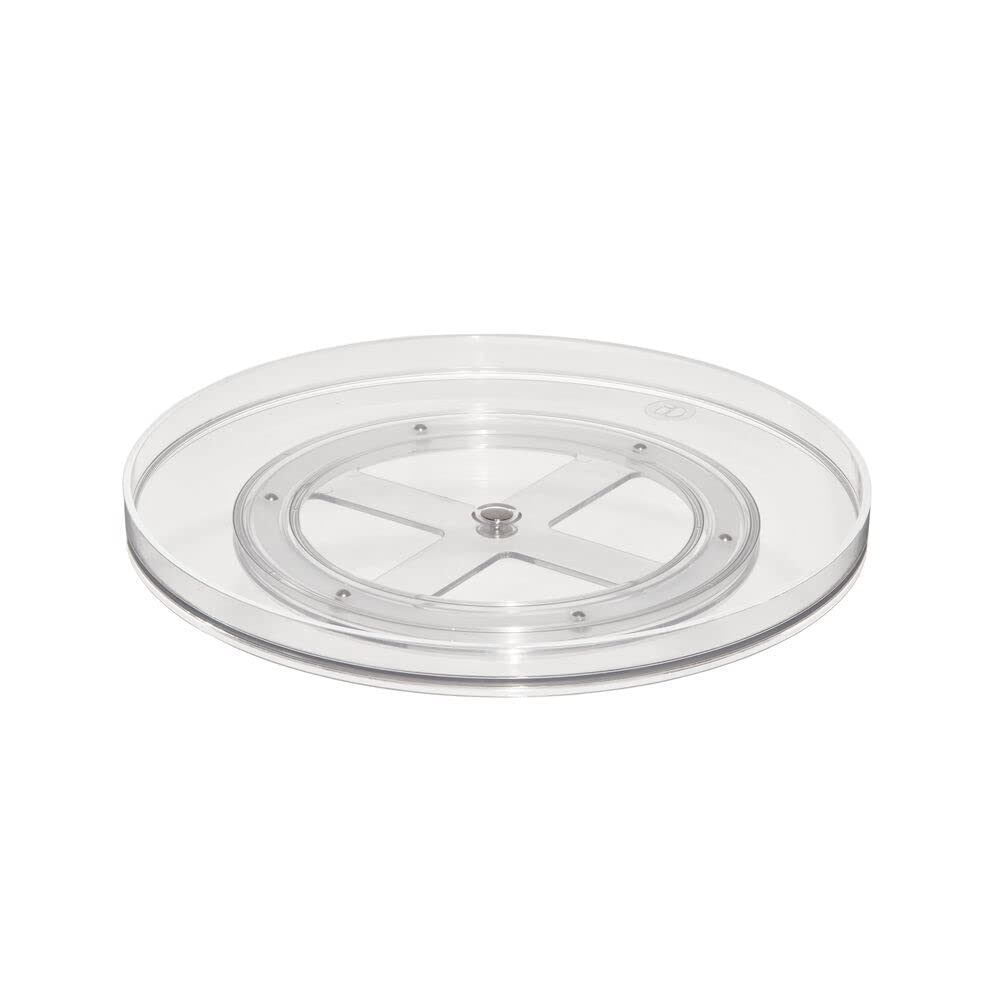 iDesign The Sarah Tanno Collection 11" Lazy Susan Spinning Cosmetic Organizer, Clear/White