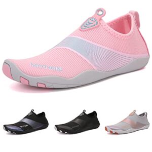 Lightweight Water Shoes for Men Women Aqua Shoes Socks Quick Dry Barefoot Swim Pool Shoes for Surf Diving Yoga Size 7 Women / 6 Men B Pink