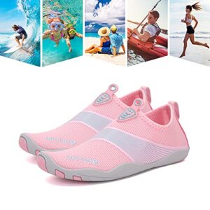 Lightweight Water Shoes for Men Women Aqua Shoes Socks Quick Dry Barefoot Swim Pool Shoes for Surf Diving Yoga Size 7 Women / 6 Men B Pink