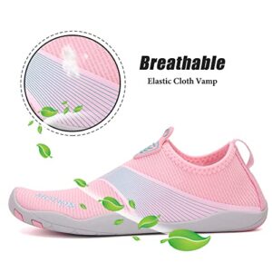 Lightweight Water Shoes for Men Women Aqua Shoes Socks Quick Dry Barefoot Swim Pool Shoes for Surf Diving Yoga Size 7 Women / 6 Men B Pink