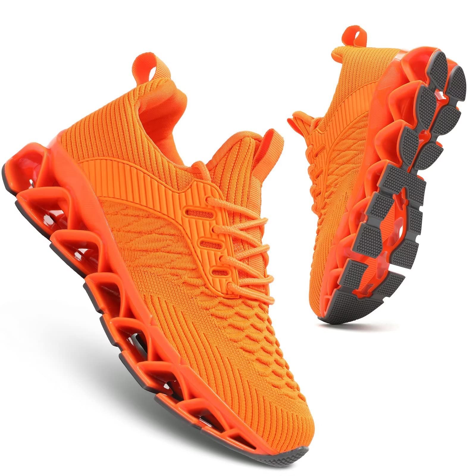 Women's Running Shoes Breathable Mesh Walking Shoes Slip on Tennis Sneakers Fashion Non Slip Work Sport Gym Cross Trainer Orange