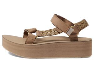 teva women's flatform universal interweave sandal, caribou, 9