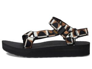 teva women's midform universal sandal, bounce black/lion, 9