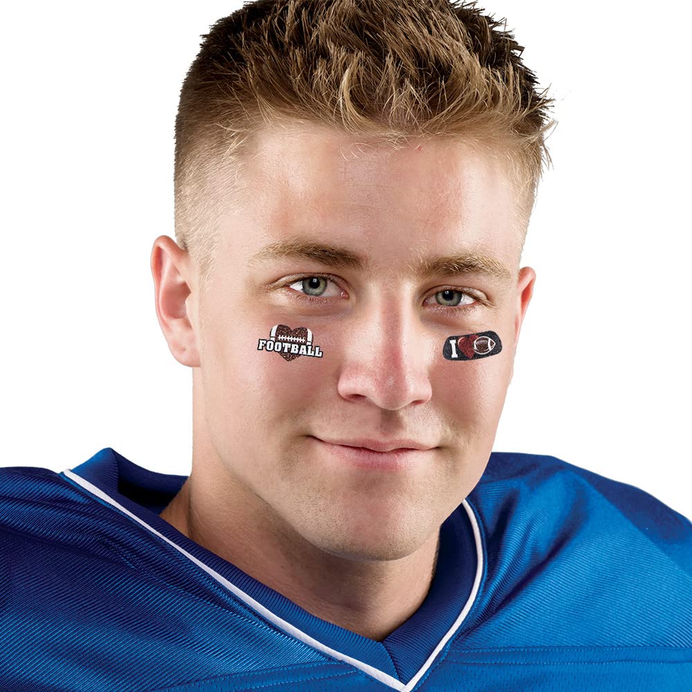 Anderson's I Love Football EyeBlacks and Body Decals, 10 per Package, Tattoos, Cheek Cheers, Fan Gear, Sports Fan Gear,School Spirit, Football Cheerleader Accessories, Homecoming