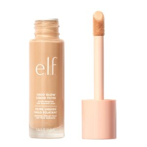 e.l.f. halo glow liquid filter, complexion booster for a glowing, soft-focus look, infused with hyaluronic acid, vegan & cruelty-free, 2 fair/light