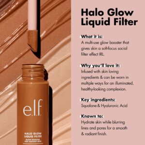 e.l.f. Halo Glow Liquid Filter, Complexion Booster For A Glowing, Soft-Focus Look, Infused With Hyaluronic Acid, Vegan & Cruelty-Free, 2 Fair/Light