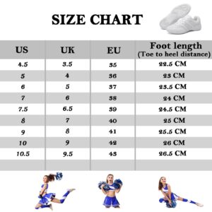 FLIOZY White Cheerleading Shoes Womens Dance Shoes Youth Girls Professional Competition Athletic Walking Sneakers Training Shoes White Half Mesh 39