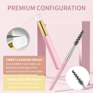 Newvenper Lash Shampoo for Eyelash 100ML + Brush & Mascara Wand Eyelid Foaming Cleansing, Eyelash Extension Cleanser Remover,Makeup Remover,Salon and Home Use