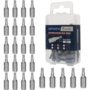 hphope t15 screwdriver bit set, torx bits t15, 1/4" hexagon bit (length: 1", 25 pack)