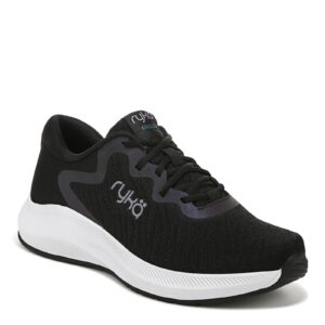 Ryka Womens Flourish Walking Shoe Sneaker, Black, 8 US