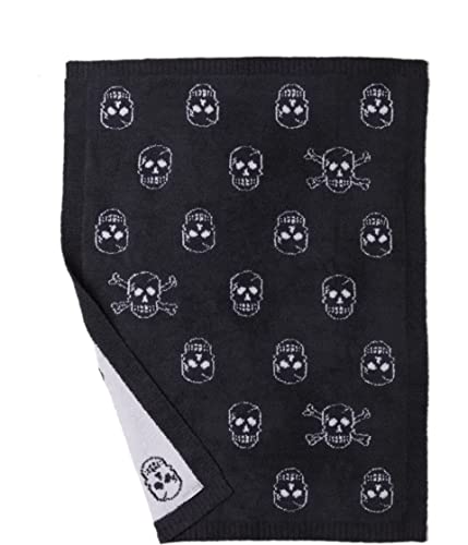 Barefoot Dreams CozyChic® Skull Stroller Blanket (Infant) Carbon/Almond One Size