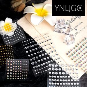 YNLJGC Face Gems Eye Jewels Rhinestones Gems Crystals Pearls Stickers Festival Diamonds for Face Makeup Euphoria Diamonds Hair Body Rhinestones Gems Jewels for Eyes Stickers Stick on Women Decorations