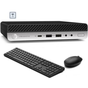 hp prodesk 400 g3 mini pc, intel core i5-6500t processor, 16gb ddr4 ram, 256gb ssd, windows 10 pro, wifi ac1200, bluetooth, usb 3.0, display ports, tjj mouse pad