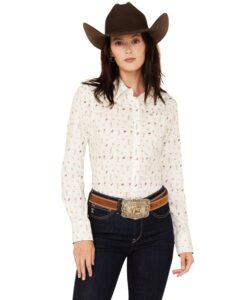 ariat female kirby stretch shirt santa fe large