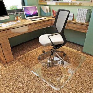 premium tempered glass chair mat with exclusive beveled edge | 36 x 46 inch | the ultimate in office elegance by clearly innovative