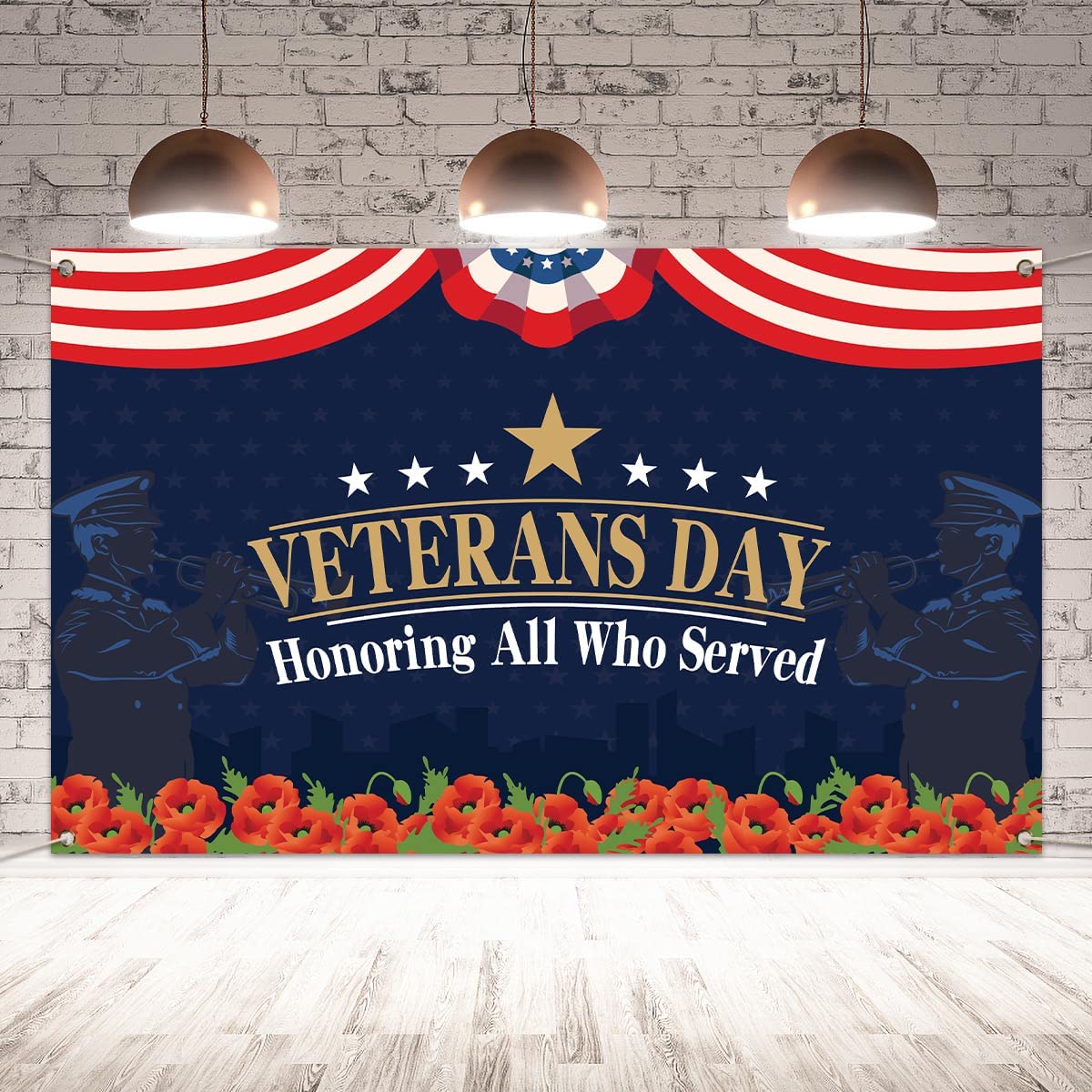 Veterans Day Backdrop Veterans Day Banner Veterans Day Patriotic Decoration and Supplies for Home