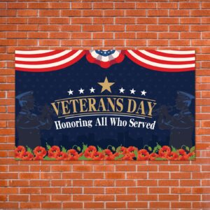 Veterans Day Backdrop Veterans Day Banner Veterans Day Patriotic Decoration and Supplies for Home