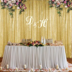 Sugargirl Gold Sequin Backdrop Curtain 4 Panels 2FTx8FT Glitter Gold Background Drapes Sparkle Photography Backdrop for Party Wedding Birthday Wall Decoration