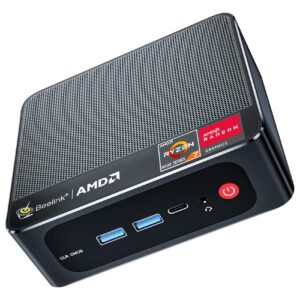 beelink mini pc amd ryzen 7 5800h up to 4.4ghz 8c/16t,mini desktop computers 16gb ddr4 ram/500gb m.2 2280, 4k fps/60hz dual hdmi+type-c/wifi 6(802.11ax)/bt5.2 mini computers that supports 2.5-inch hdd