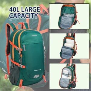 SUBEIXI 40L Hiking Backpack, Water Resistant Lightweight Packable Backpack for Travel Camping Outdoor, Green