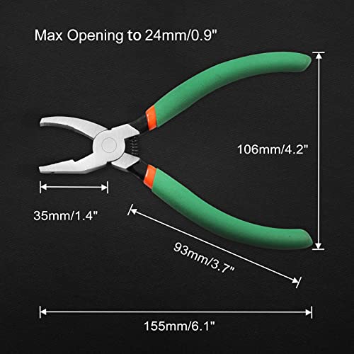 LEONTOOL Breaker Grozer Pliers for Stained Glass 6-Inch Glass Grozer Pliers with 3/8 Inch Flat Curved Jaw Glass Breaking Pliers Stained Glass Supplies Glass Breaker Tool for Glass Ceramics Mosaic Art