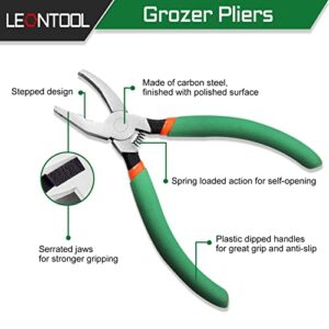 LEONTOOL Breaker Grozer Pliers for Stained Glass 6-Inch Glass Grozer Pliers with 3/8 Inch Flat Curved Jaw Glass Breaking Pliers Stained Glass Supplies Glass Breaker Tool for Glass Ceramics Mosaic Art