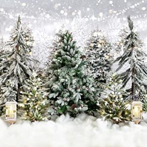 Kate 7×5ft Christmas Photo Backdrop Winter Christmas Tree Flashing White Snow Forest Christmas Party Decoration Portrait Photography Tomguncies Photos Video