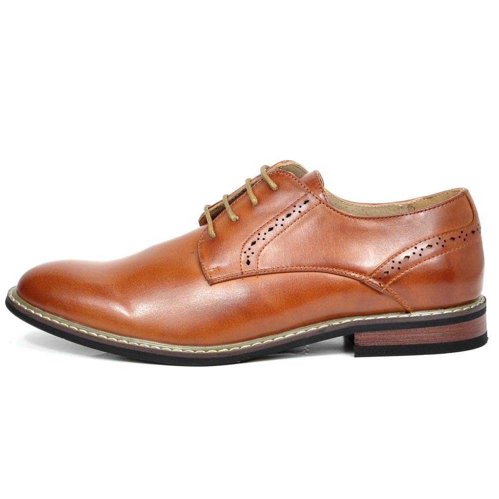 Bruno Marc Men's Classic Dress Oxfords Business Derby Shoes,PRINCEWIDE-16,Brown,14 W US