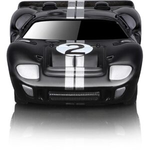 1966 GT40 MKII #2 Black with Silver Stripes and Gold Wheels 1/64 Diecast Model Car by Muscle Machines 15545