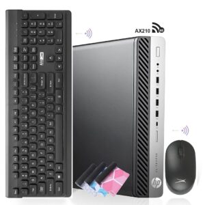 hp micro pc elitedesk 800 g4 windows 11 tiny desktop,i5 hexa-core mini business computers 32gb ram 2tb nvme m.2 ssd,wifi,bt,hdmi,dp,usb-c,4k support,wireless k&m + tjj mouse pad(renewed)