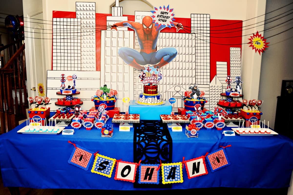 25PCS Spidey Cupcake Toppers and Cake Topper For Birthday Party Cake Decorations Children Party